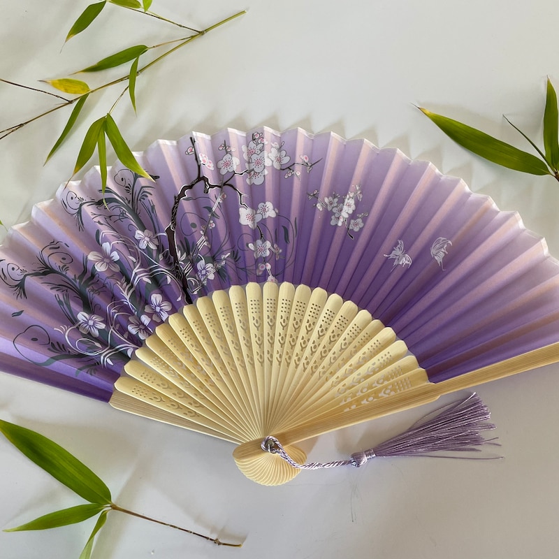 Large Purple Hand Fan - Etsy