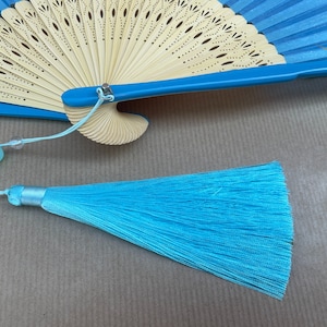 Blue Handheld Folding Hand Fan With a Pouch and a Box Women Girls ...