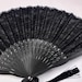 Vintage Black Lace Hand Fan, Bamboo Ribs Folding Fans With a Tassel & a ...