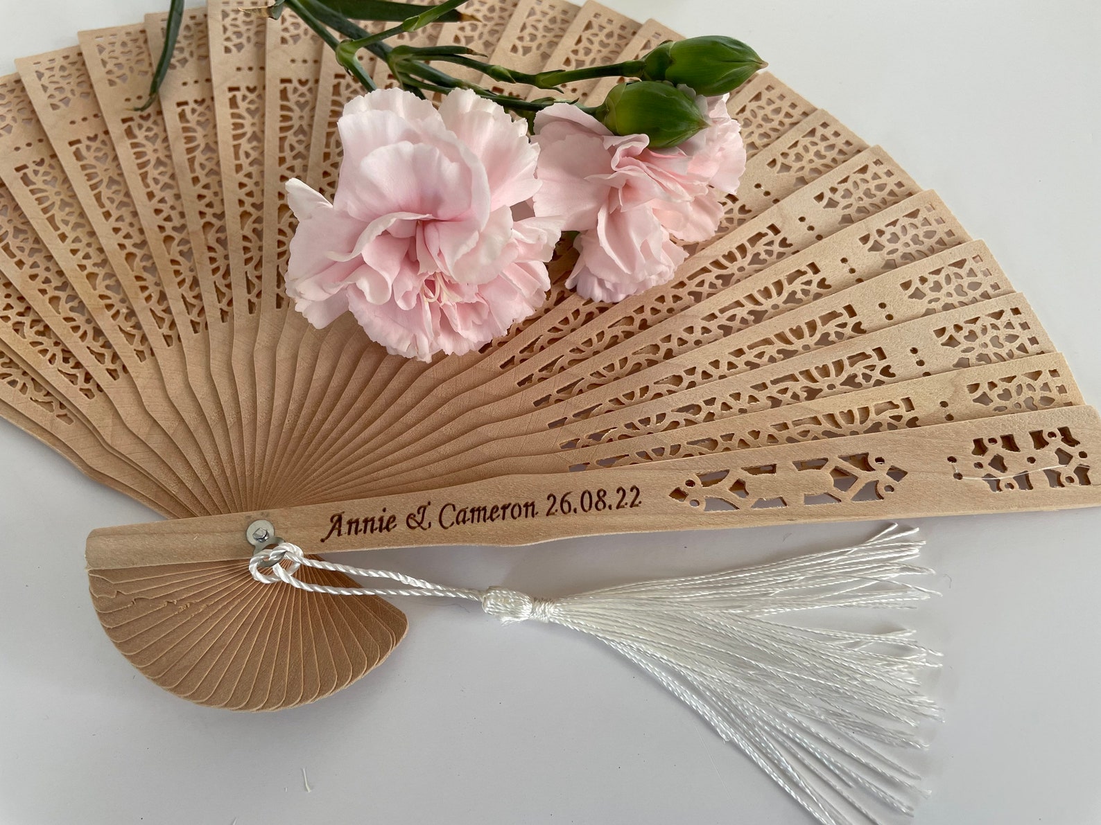 Engraved Personalised Wooden Hand Fans Pack of 10 Wedding - Etsy UK