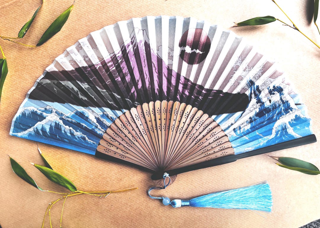 Sakura & Fuji Red Silk Hand Fan: Japanese Art Gift - Etsy UK