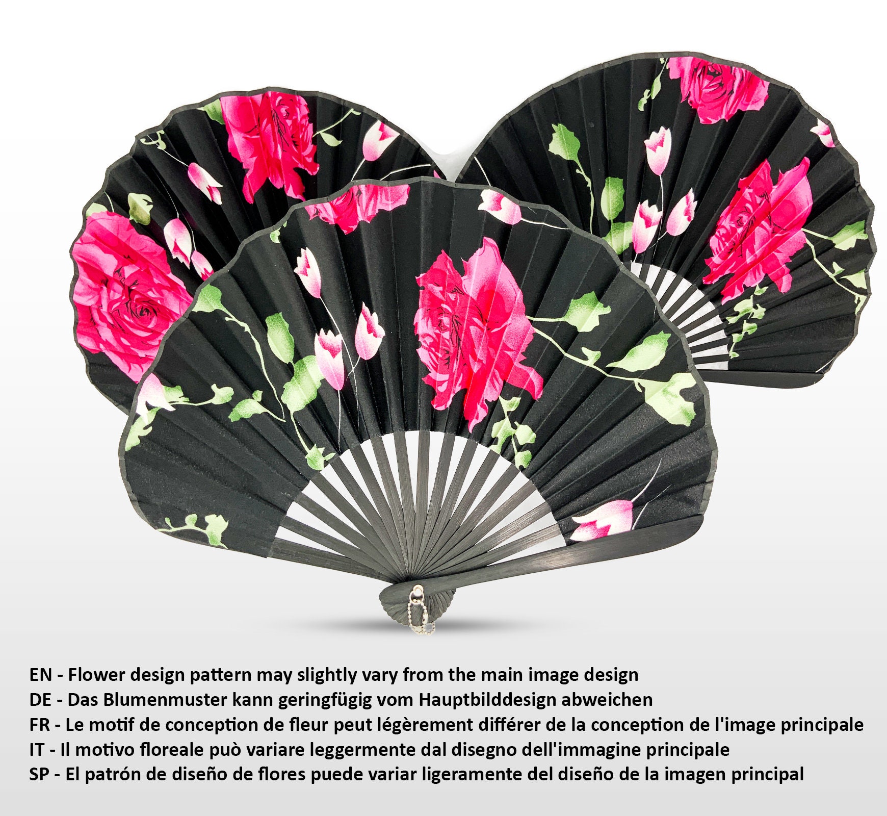 Black Hand Fan Ascot Style Hand Held Fan Foldable Handheld - Etsy UK