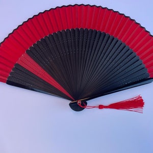 Red Silk Folding Hand Fan With Gift Box & Pouch - Etsy