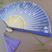 Dark Blue Shaded Handheld Folding Hand Fan With a Pouch and a Box Women ...