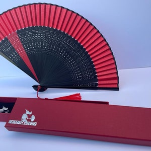 Red Silk Folding Hand Fan With Gift Box & Pouch - Etsy