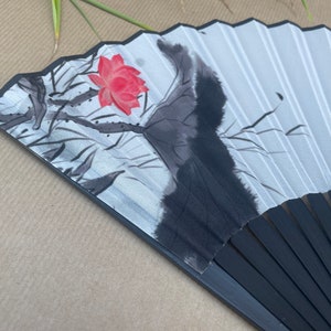 Lotus Flower Folding Hand Fan With Pouch & Gift Box - Etsy