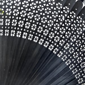 Black Fabric Border Handheld Folding Hand Fan With a Pouch and a Box ...