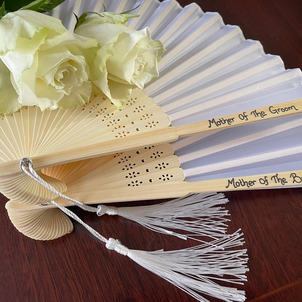 White Hand Fans Personalized - Etsy UK