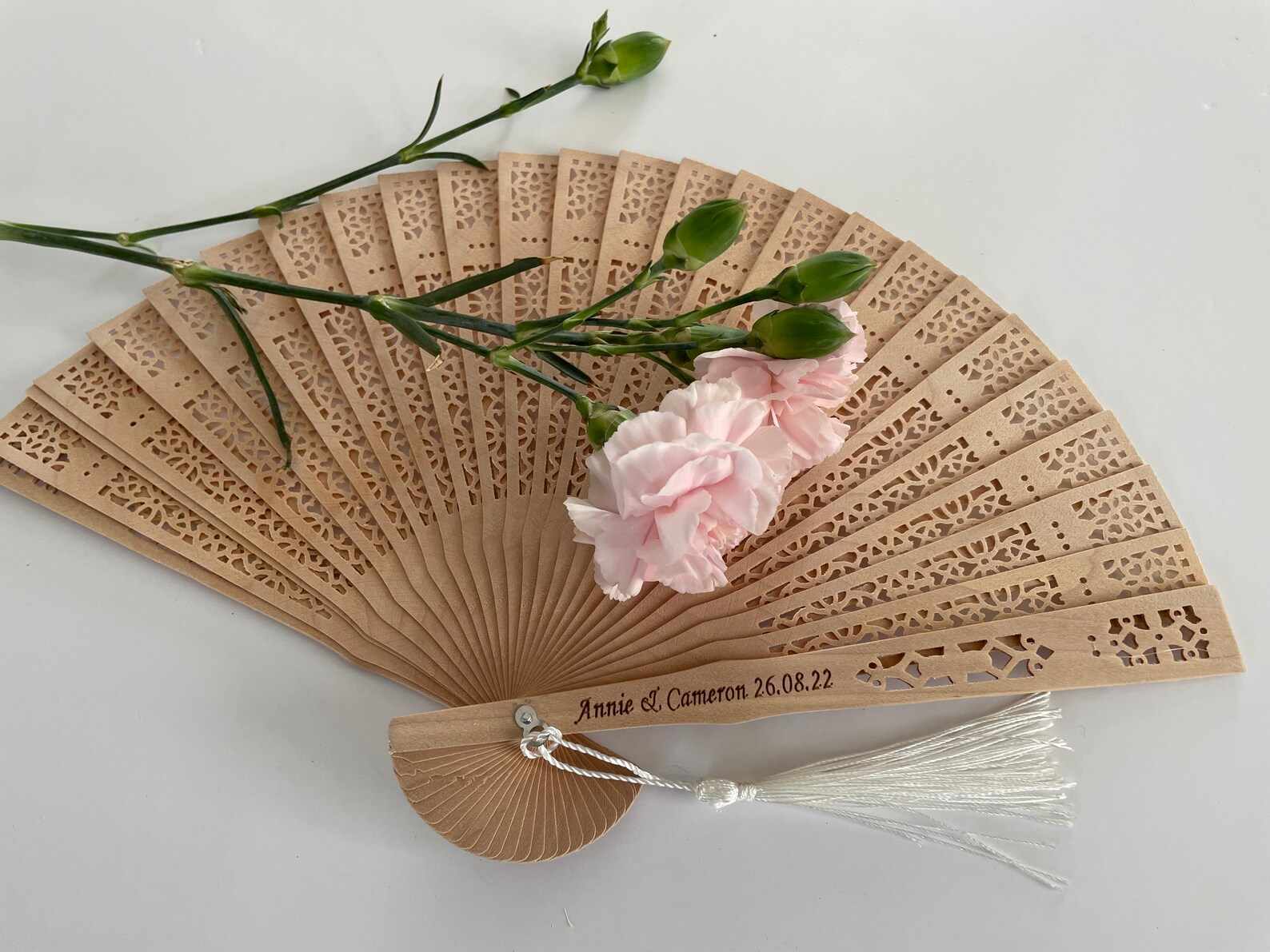 Engraved Personalised Wooden Hand Fans Pack of 10 Wedding - Etsy UK