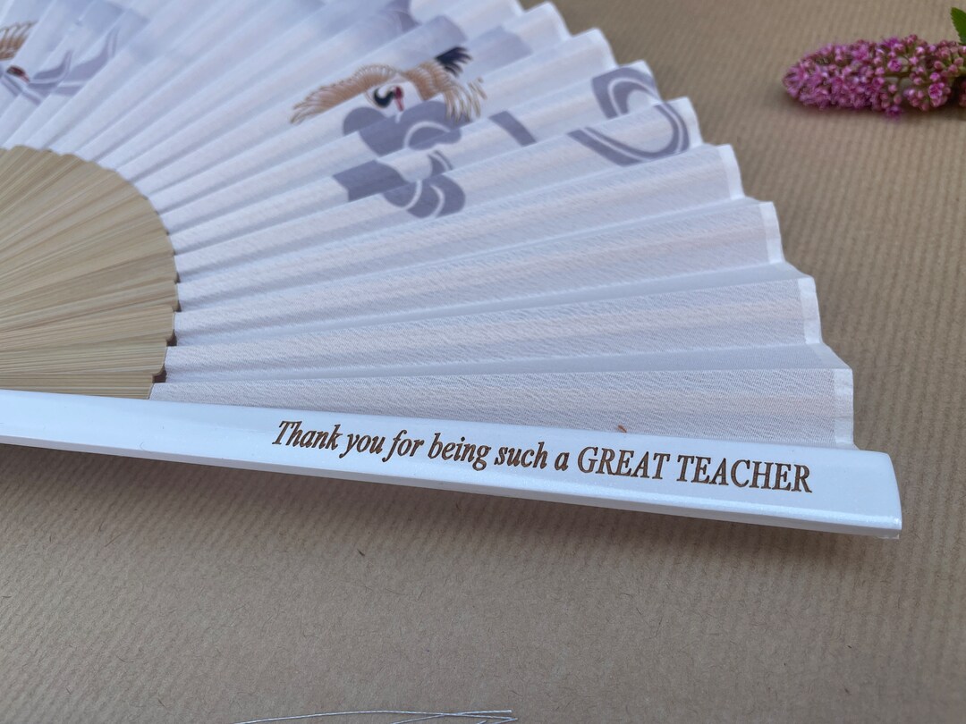 Personalized Teacher Appreciation Hand Fan With Pouch and Optional Gift ...