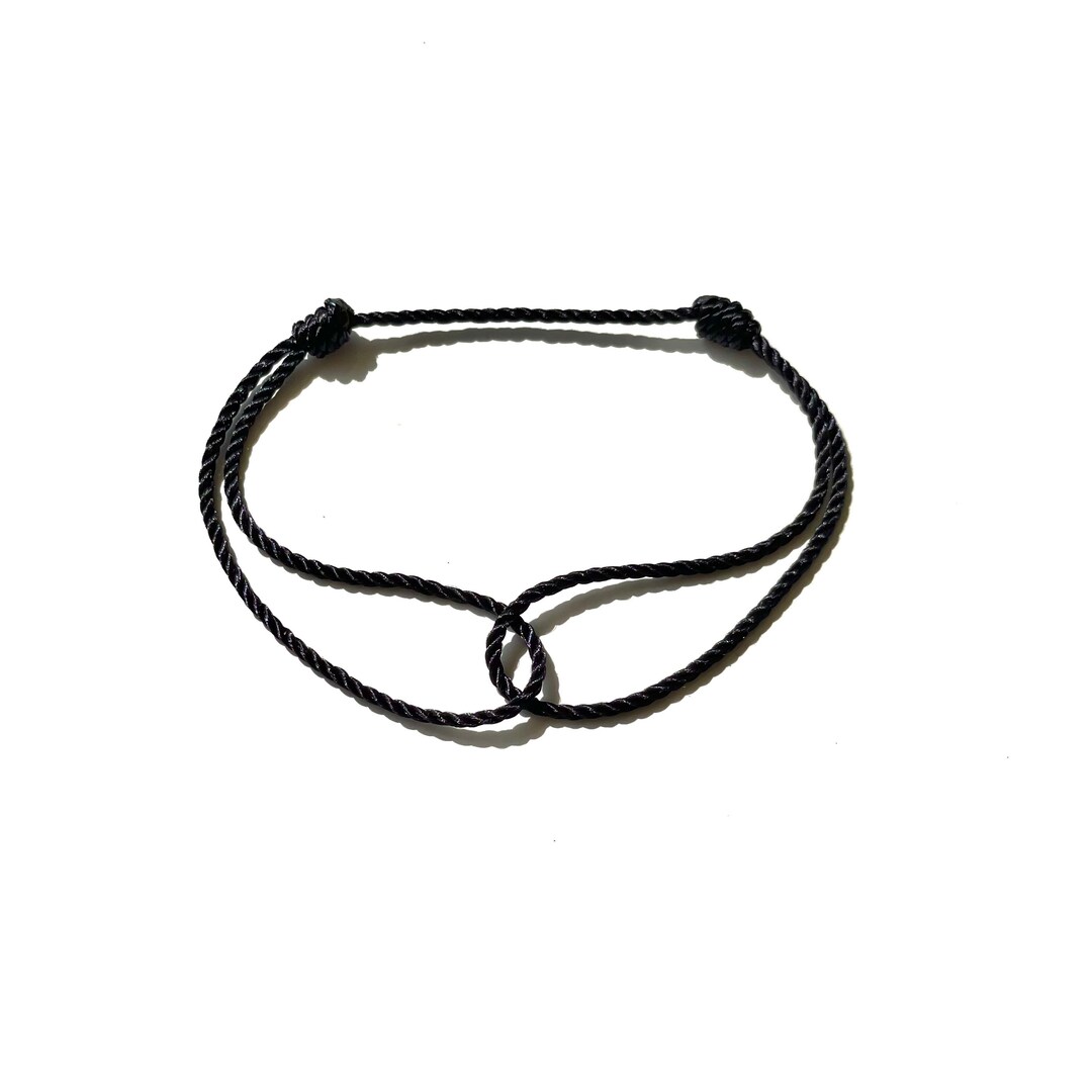 Black Nylon Cord Bracelet Men's Infinity String Simple Bracelet ...