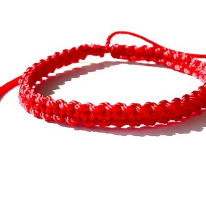 Man Red Bracelet, Nice Men's Red String Rope Braided Macrame Bracelet ...