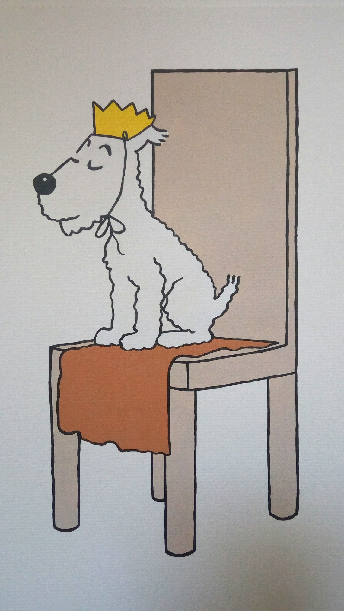Tintin Snowy Painting, Tintin Drawing, Snowy Drawing, Original Acrylic ...