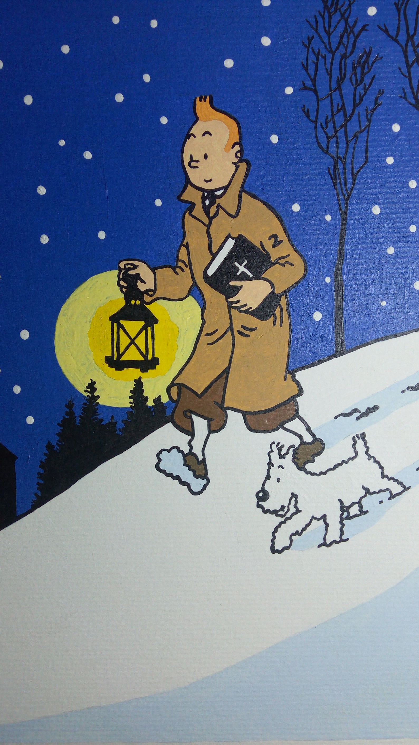 Tintin Snowy Painting Tintin Drawing Tintin and Milou - Etsy Australia