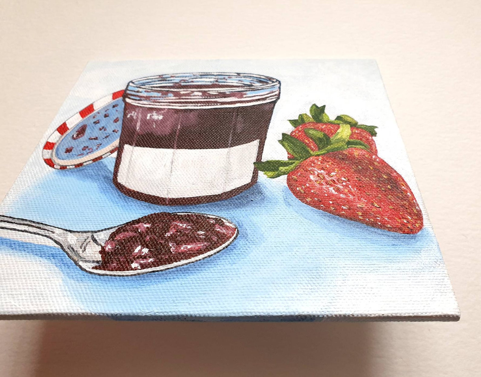 Strawberry Jam Painting Realistic Fruit Painting Original | Etsy