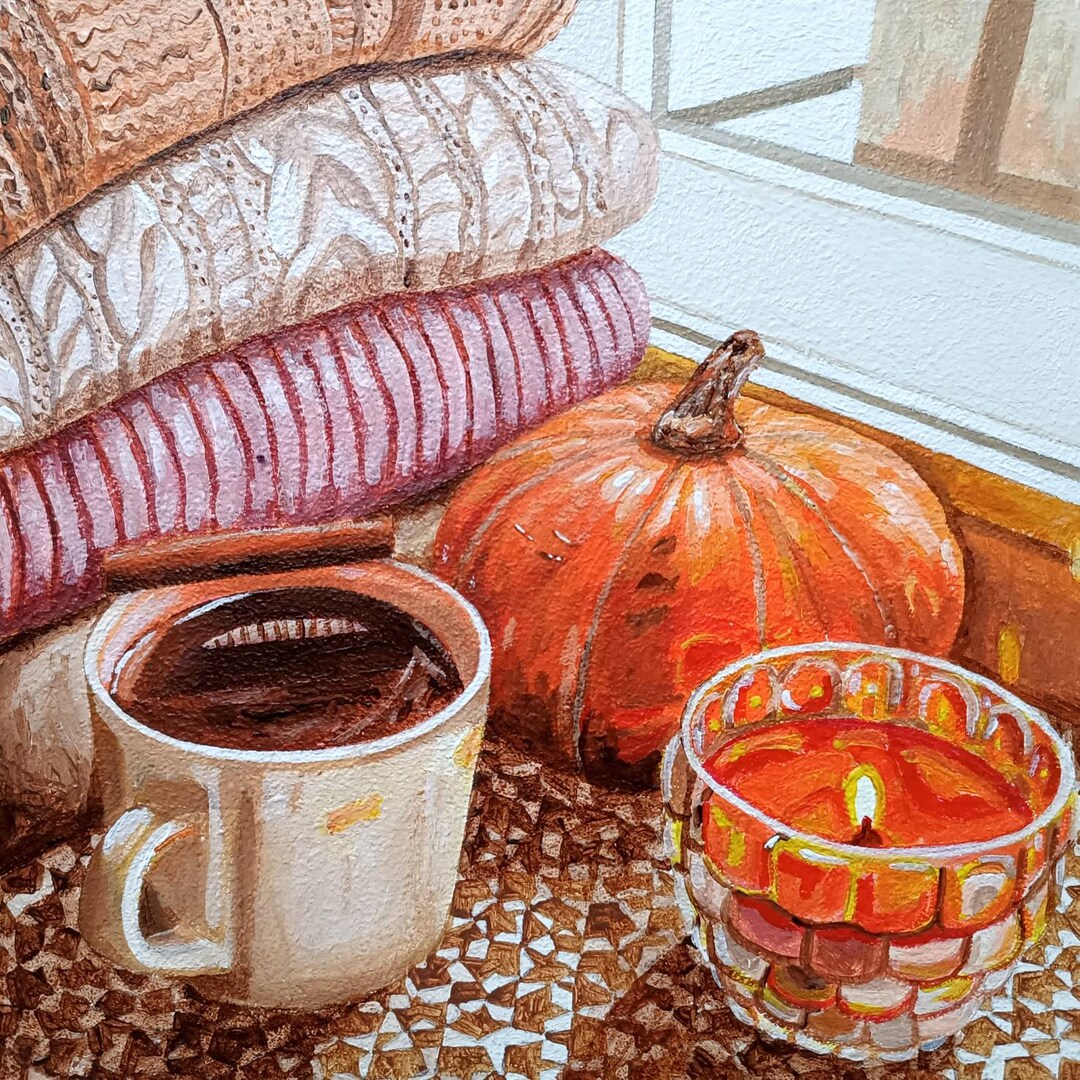 Cosy Autumn Setup Painting Fall Painting Original Still Life - Etsy