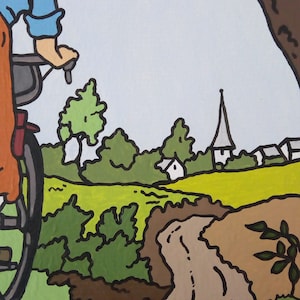 Tintin and Milou (snowy) Landscape Painting, Tintin Comic Painting ...