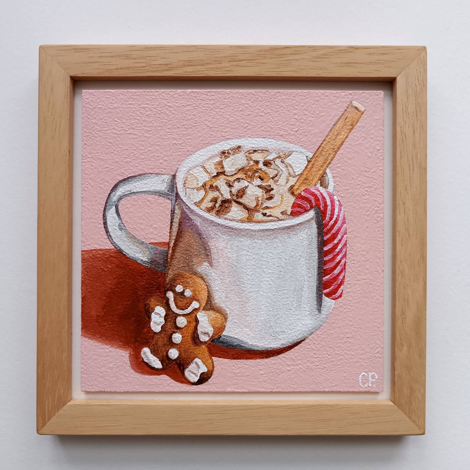 Christmas Hot Chocolate Candy Cane Painting Original Still - Etsy