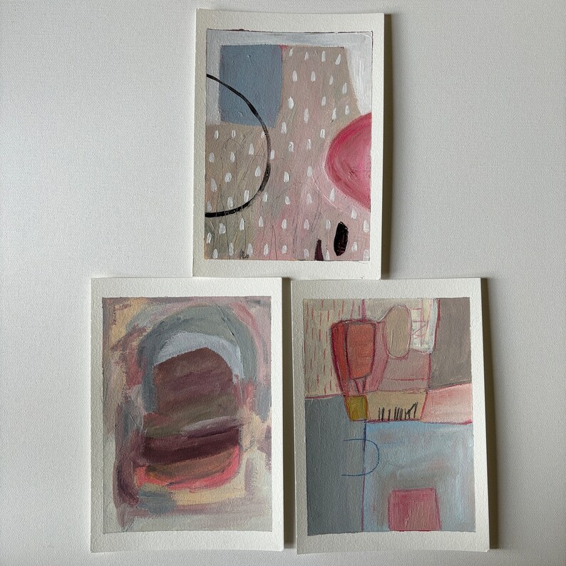 Abstract Painting, Mini Abstract, Tiny Original Abstract Painting, 5x7 ...