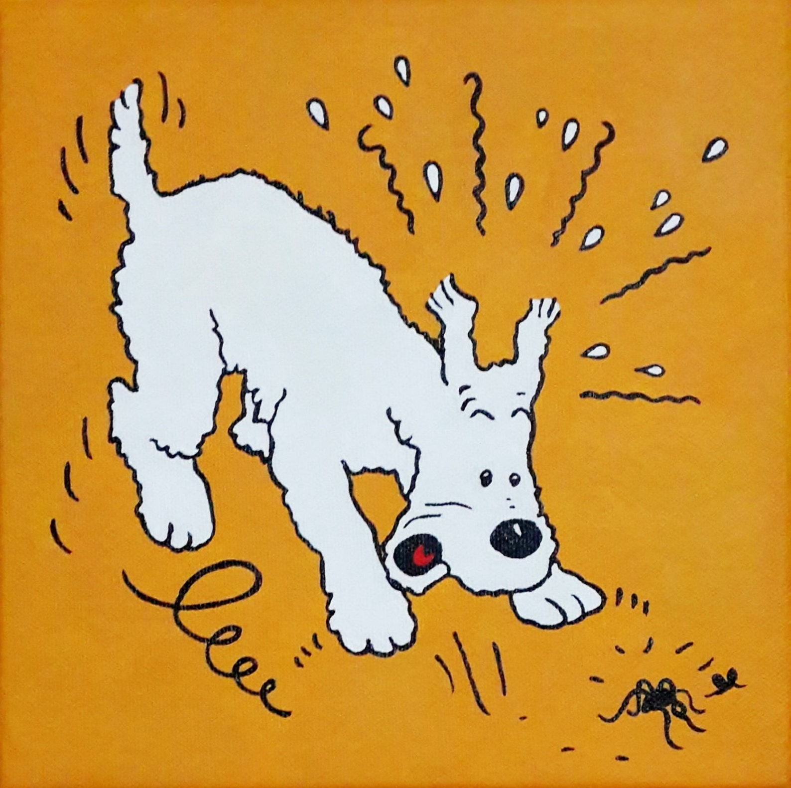 Tintin Milou snowy Painting Tintin Comic Painting 8x8 - Etsy