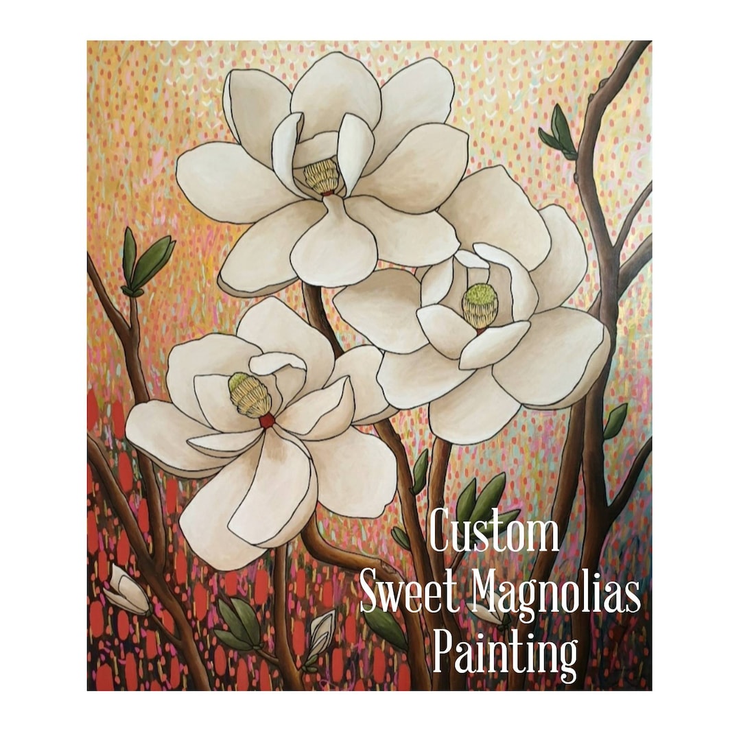 Magnolia Painting, Flower Painting, Floral Painting, Original Acrylic ...