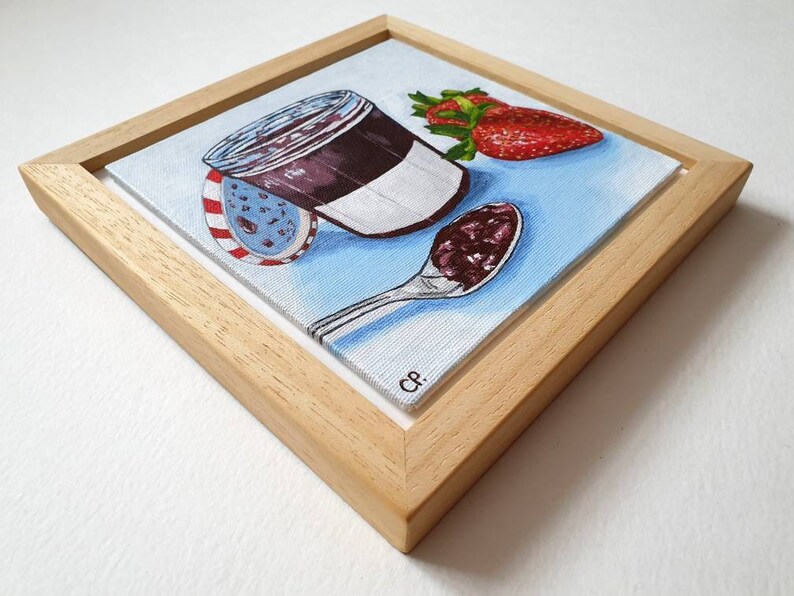 Strawberry Jam Painting Realistic Fruit Painting Original | Etsy