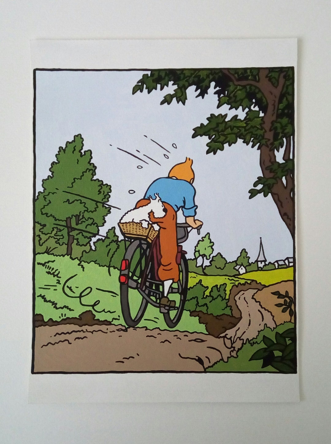 Tintin and Milou (snowy) Landscape Painting, Tintin Comic Painting ...