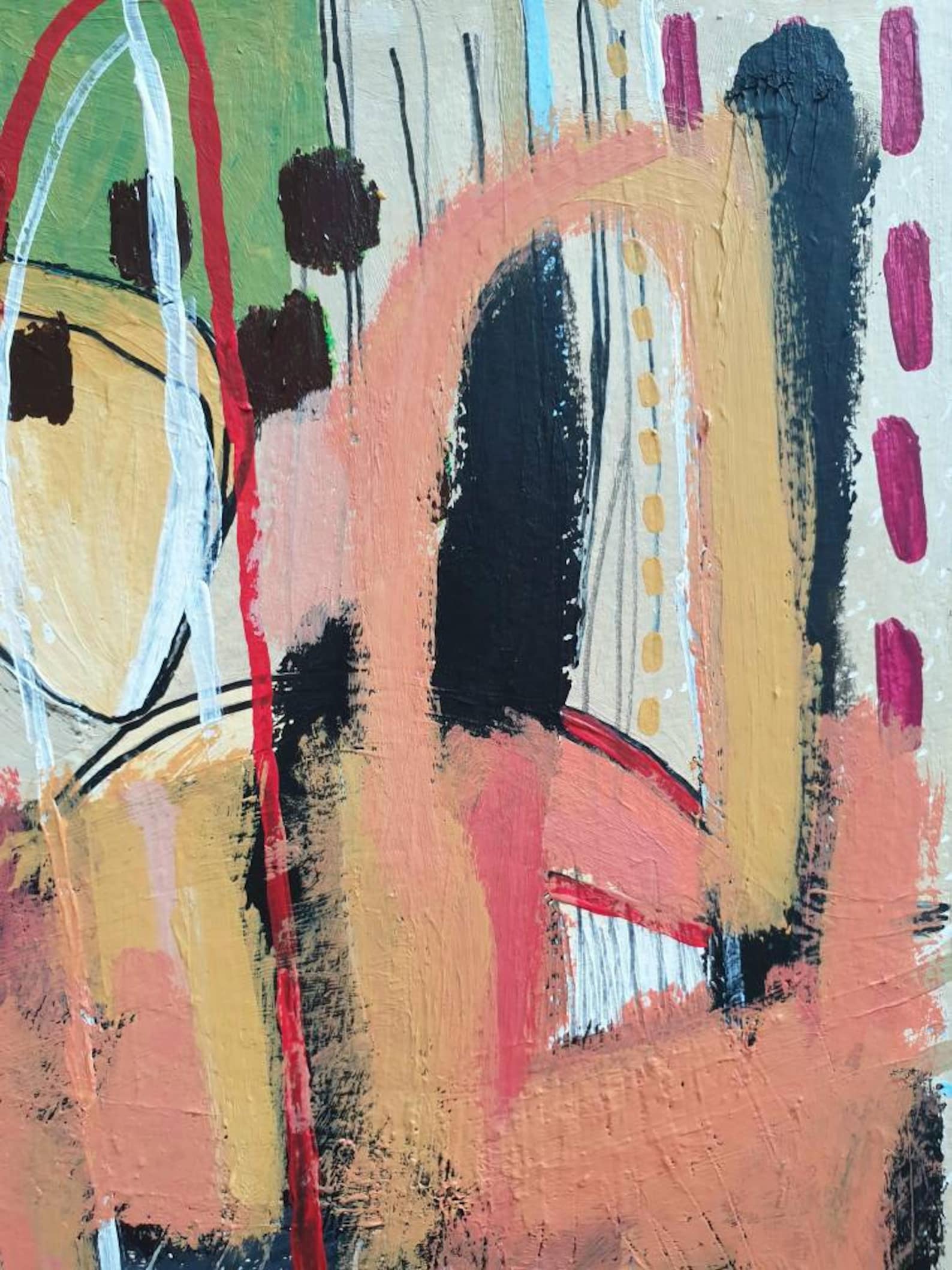 Abstract Intuitive Painting Small Abstract Painting Original | Etsy