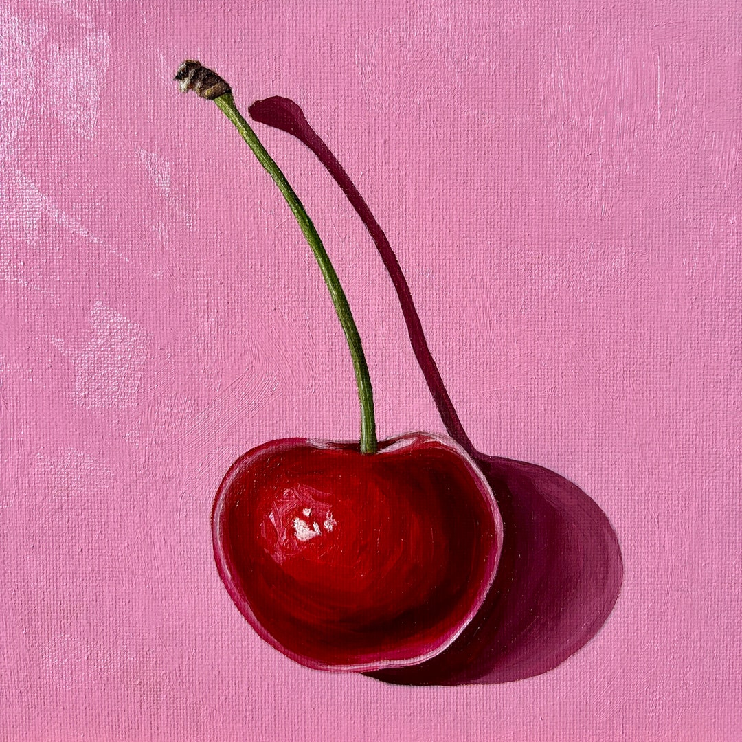 Cherry Painting, Original Oil Painting, Still Life Painting, Small ...