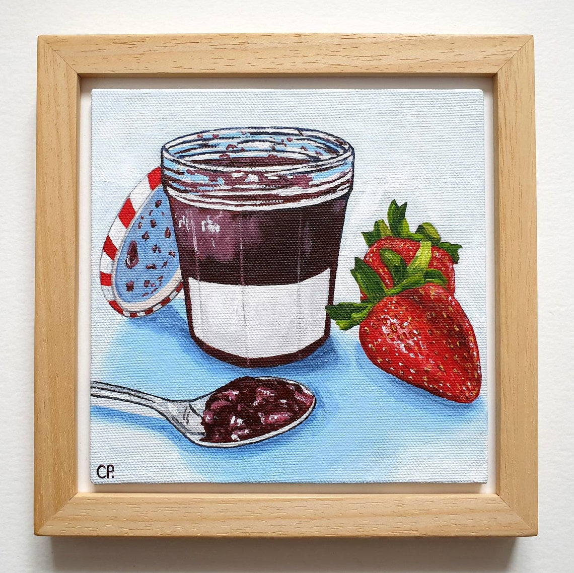 Strawberry Jam Painting Realistic Fruit Painting Original | Etsy