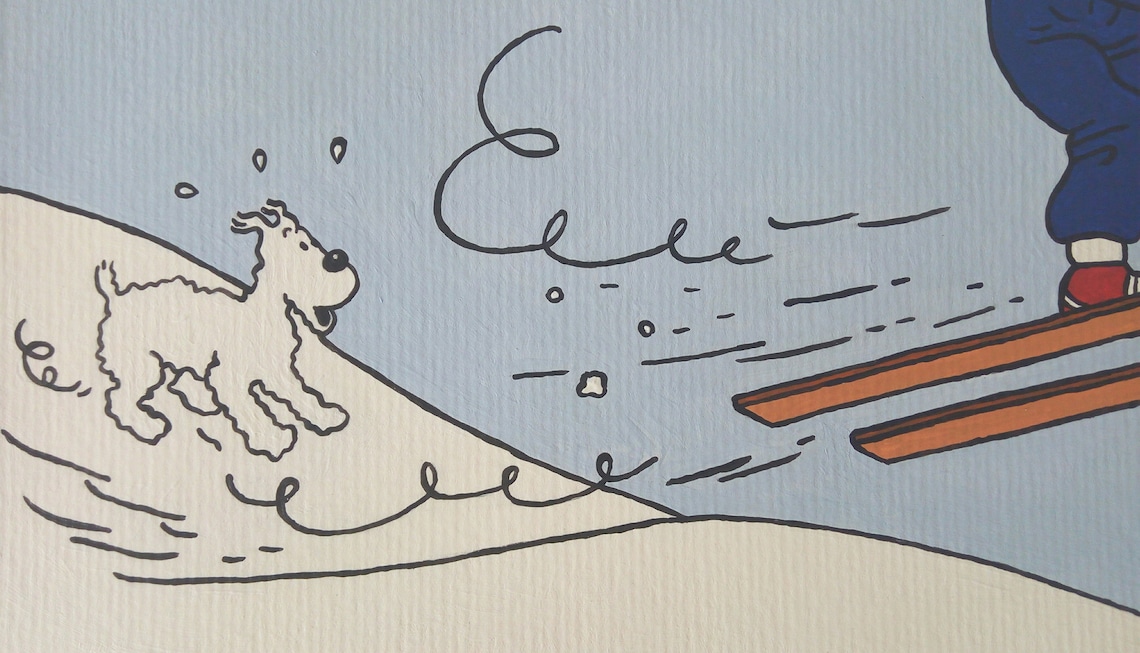 Tintin Snowy Painting, Tintin Drawing, Tintin and Milou, Original ...