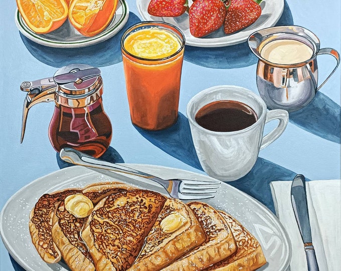 Breakfast Table, French Toast Painting, Breakfast Painting, 24x24 in ...
