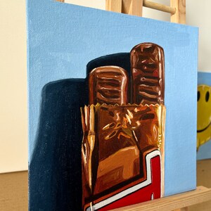 Twix on Blue Original Oil Painting, Chocolate Bar, Original Still Life ...