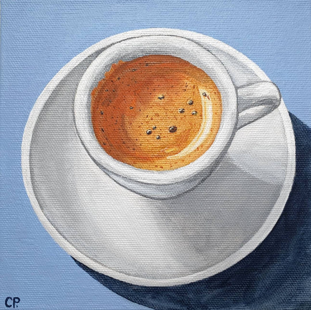 Coffee Painting, Cup Painting, Original Still Life Painting, Kitchen ...