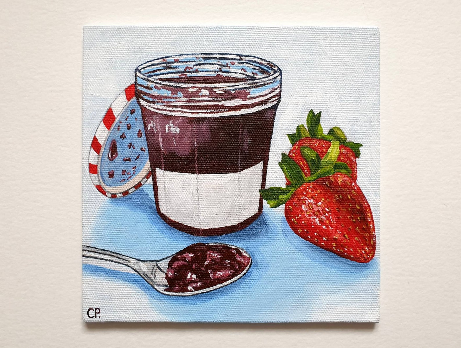 Strawberry Jam Painting Realistic Fruit Painting Original | Etsy