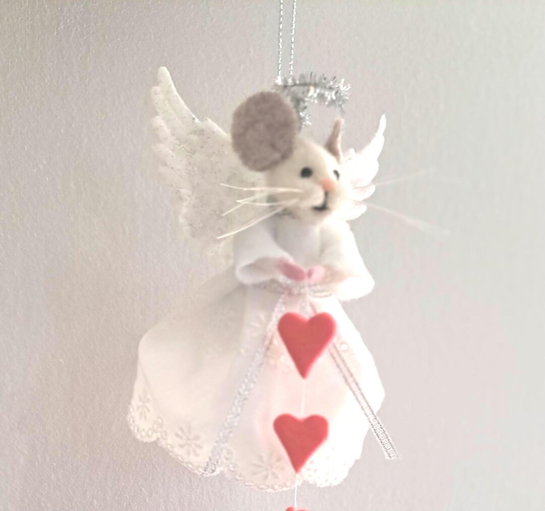Needle Felted Mouse, I Love You Mouse, Handmade and OOAK, Holiday ...