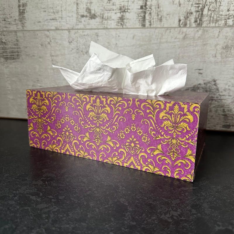 Pink and Gold Tissue Box - Etsy UK