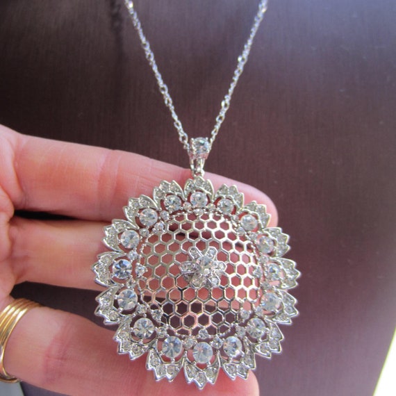 Nolan Miller signed Honey Comb Pendant with crystals,… - Gem