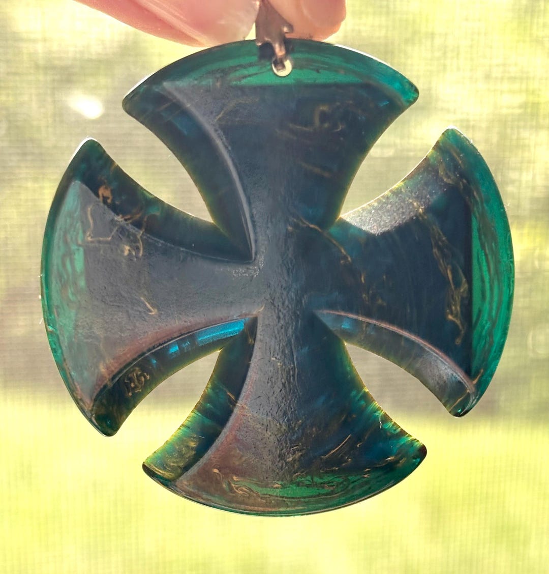 Carved Bakelite Maltese Cross Pendant: "blue Moon" Costume Jewelry - Etsy