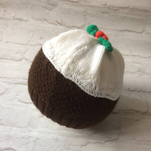 Christmas Pudding Knitted Hat, Novelty Beanie for a Gift, Winter ...
