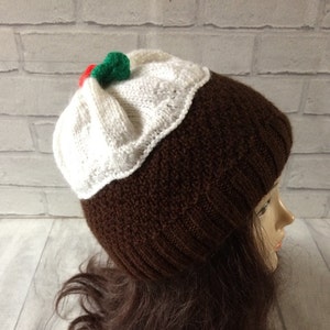Christmas Pudding Knitted Hat, Novelty Beanie for a Gift, Winter ...
