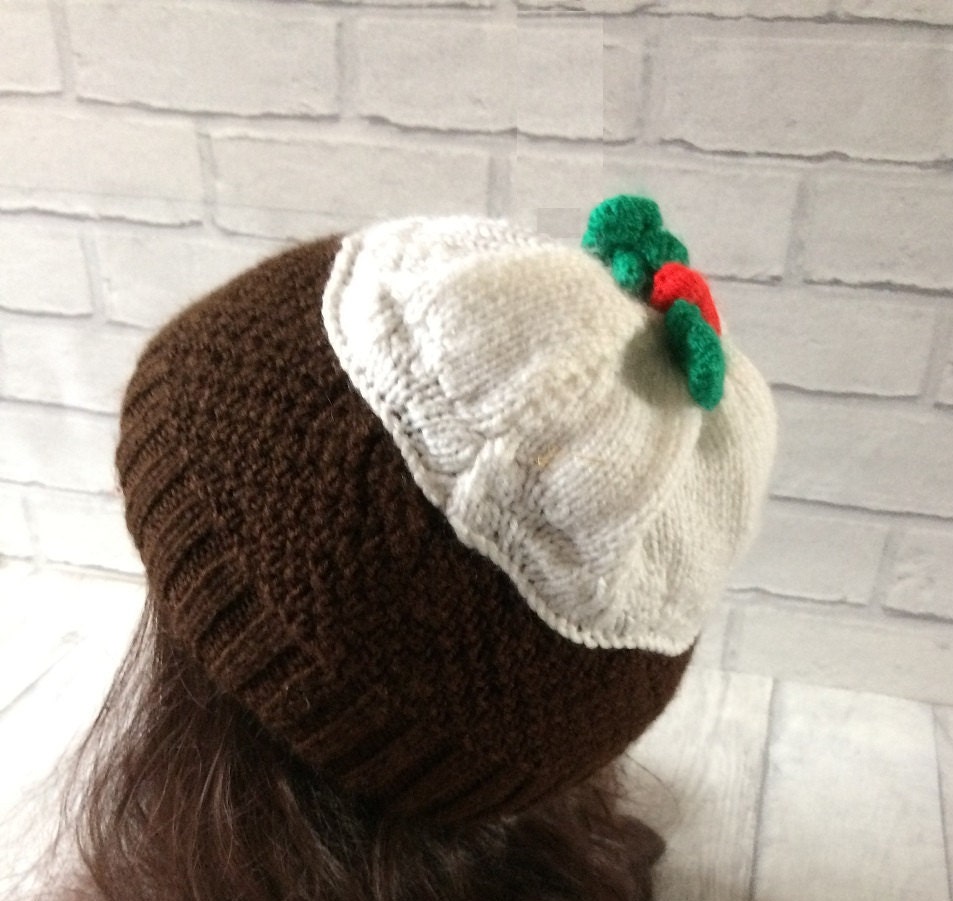 Christmas Pudding Knitted Hat Novelty Beanie for a Gift - Etsy UK