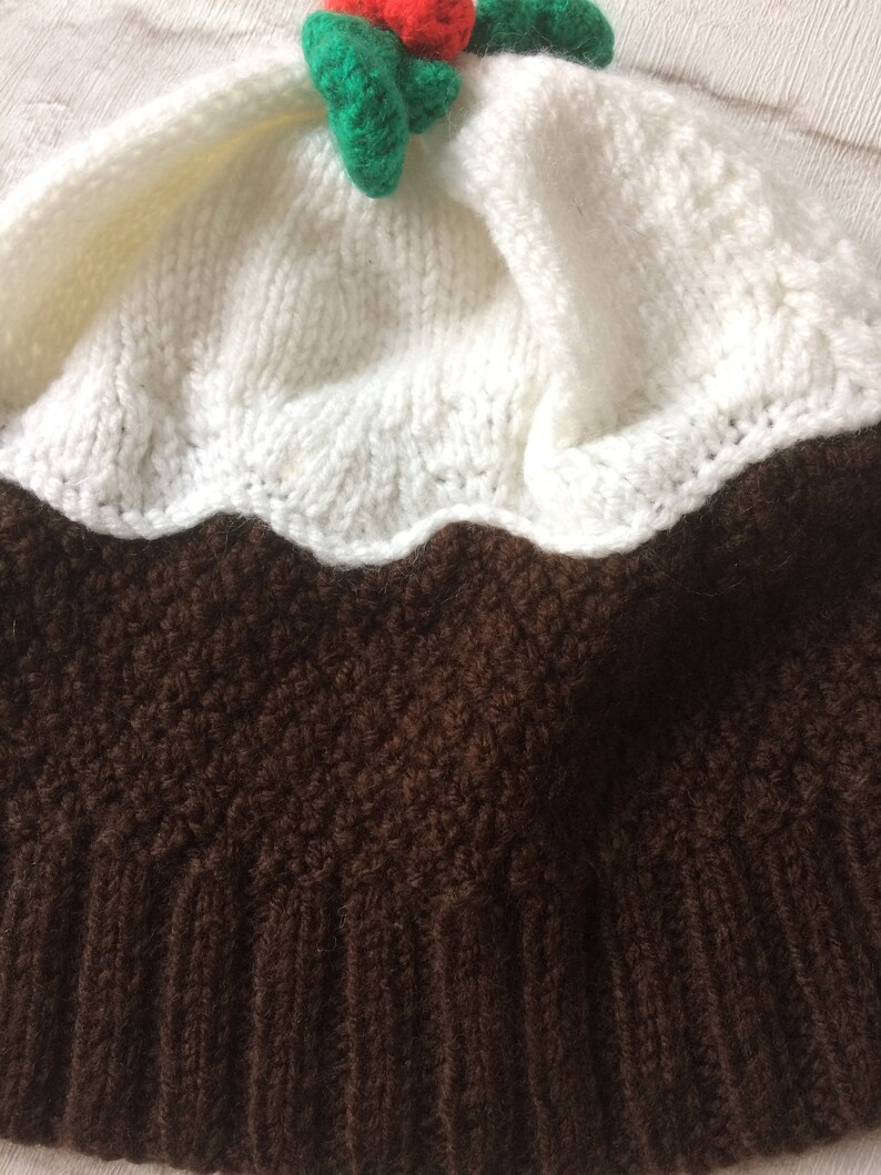 Christmas Pudding Knitted Hat Novelty Beanie for a Gift - Etsy UK