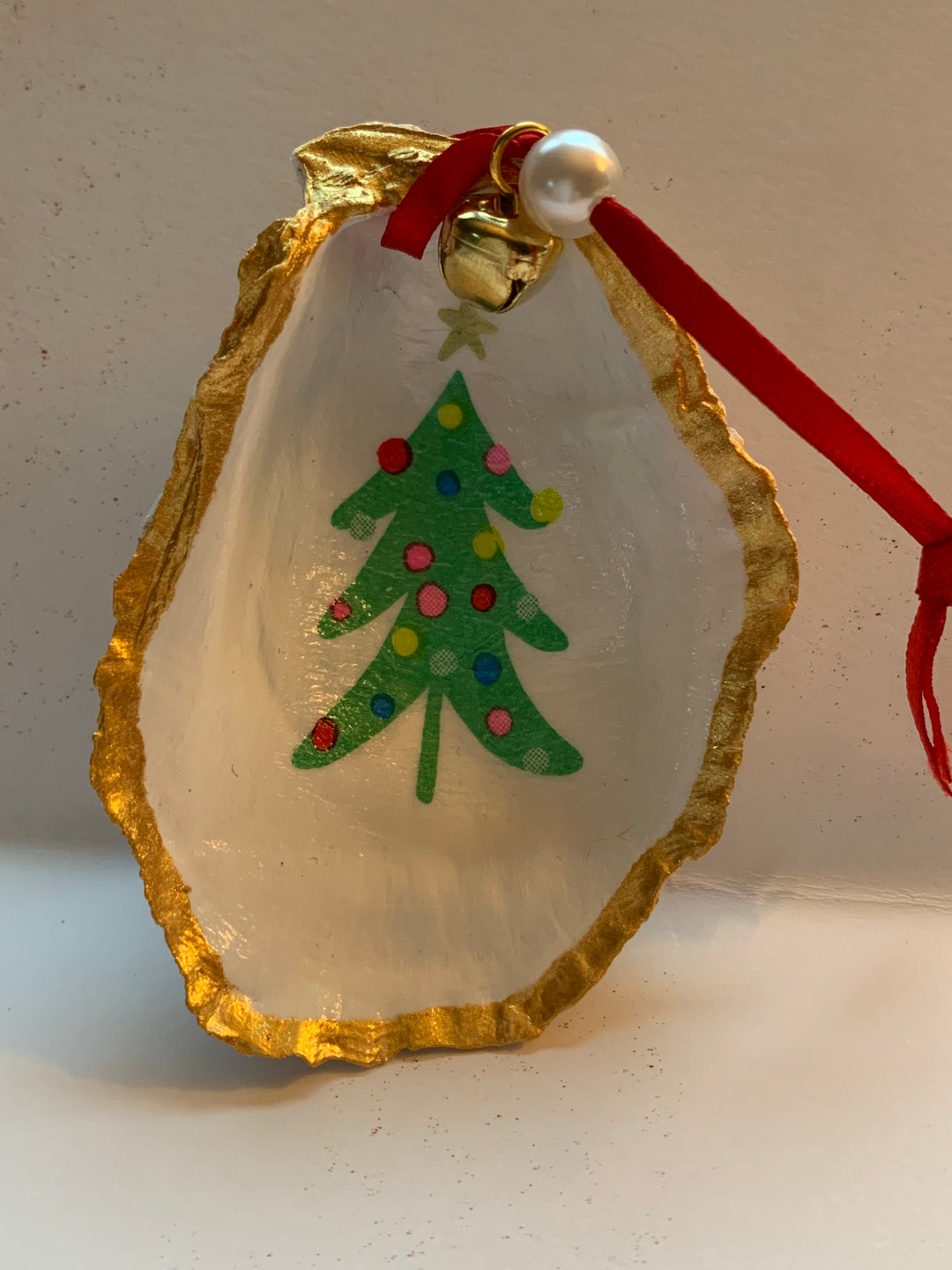 Oyster Shell Christmas Tree Ornament, Christmas Tree, Oyster Shell ...