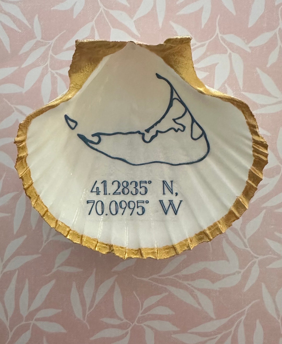 Scallop Shell Ring Dish, Nantucket Map, Ring Dish, Trinket Dish, Nautical, Decoupage, Gift ...