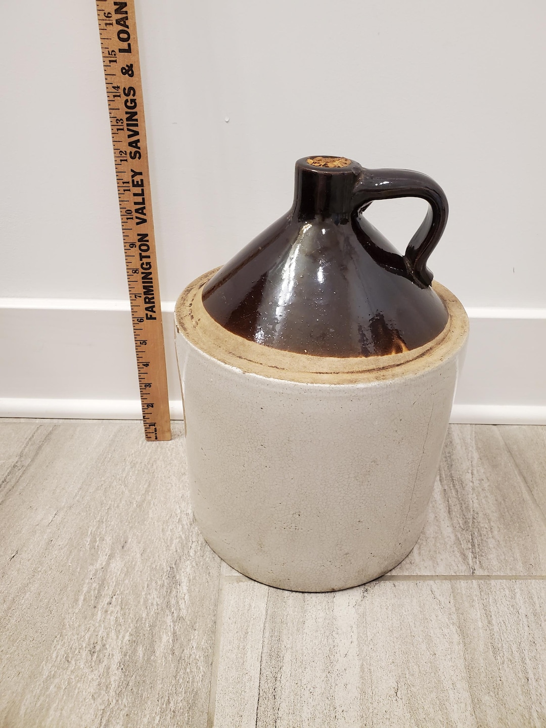 Antique Stoneware Jug 2-gallon Capacity Cork Sealed & Empty Early 1900s ...