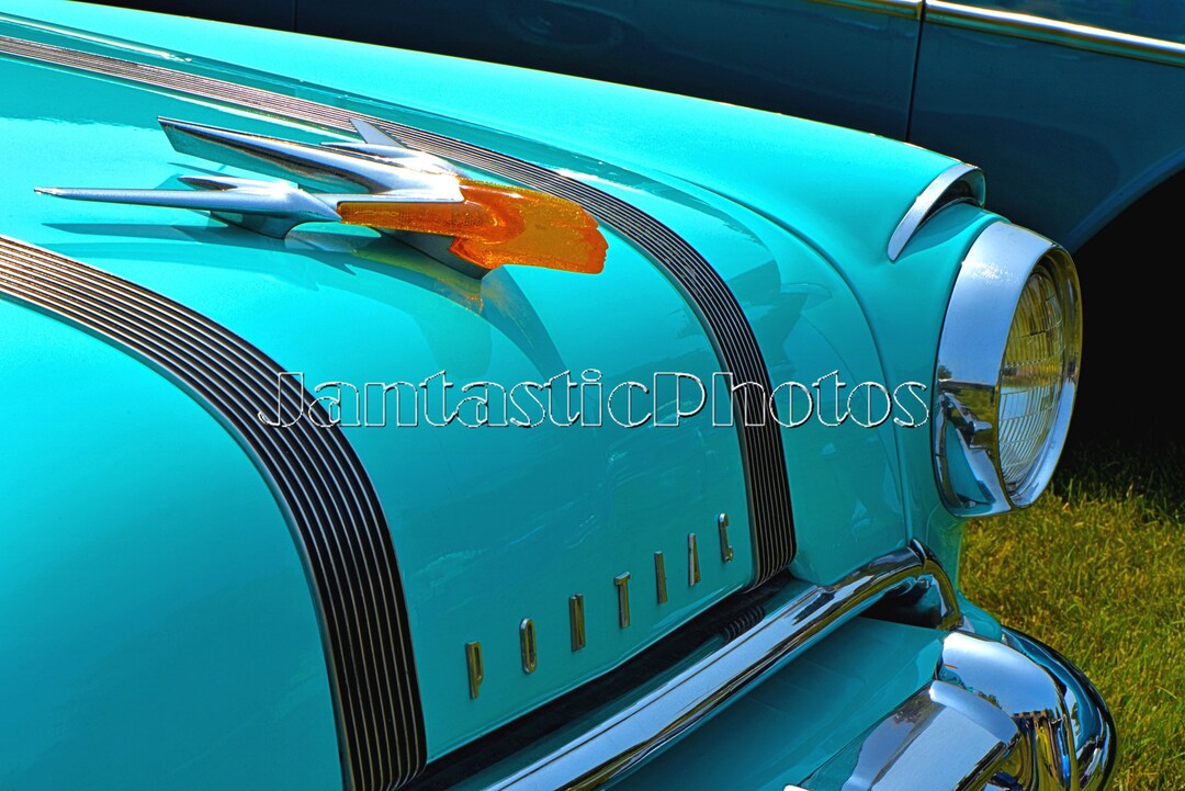 Pontiac Chieftain 1955 Photograph Orange Hood Ornament Instant Download ...