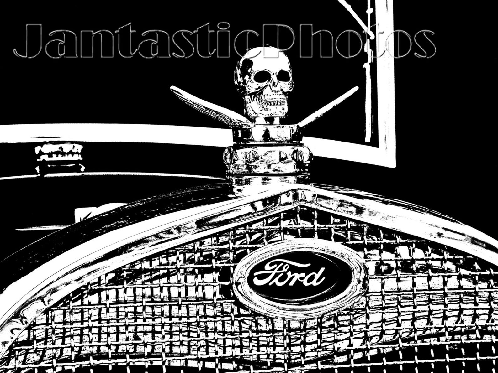 Ford Hot Rod Photograph Winged Skull Radiator Cap Instant - Etsy