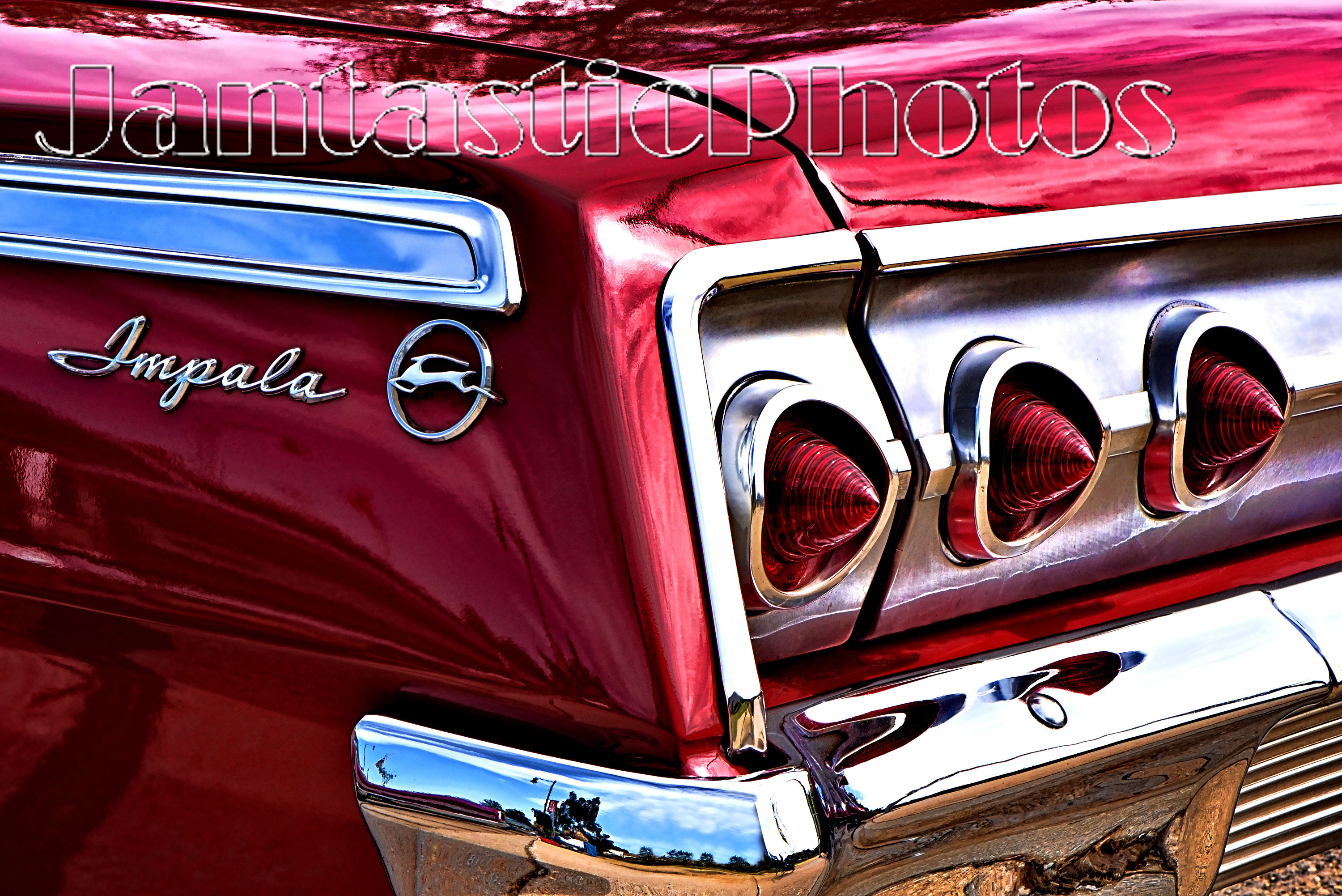 Impala Red Chevrolet Photograph 1962 Vintage Chevy Triple Taillights ...