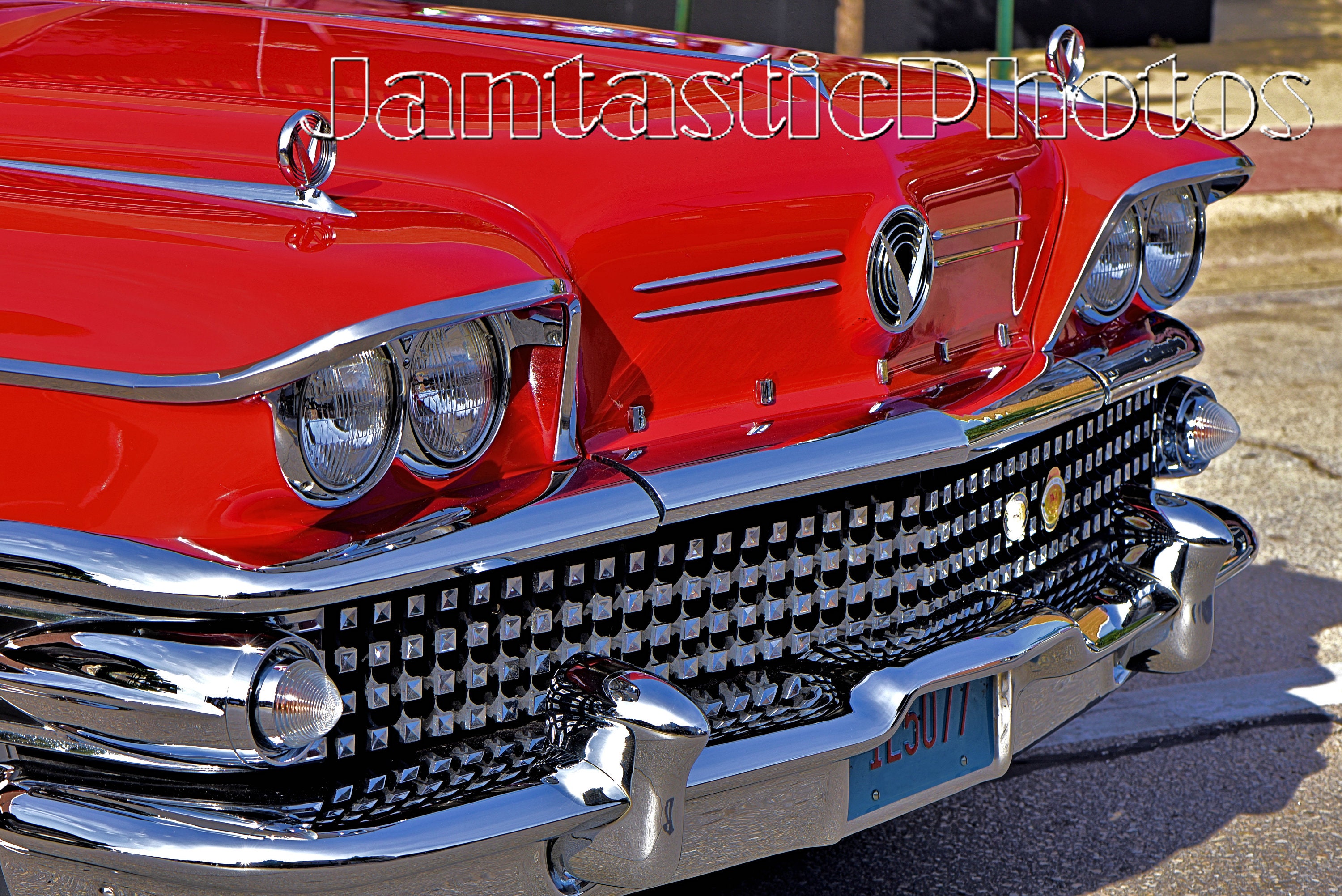Buick Special Chrome Grille Photograph 1958 Vintage Red Four Door Sedan ...